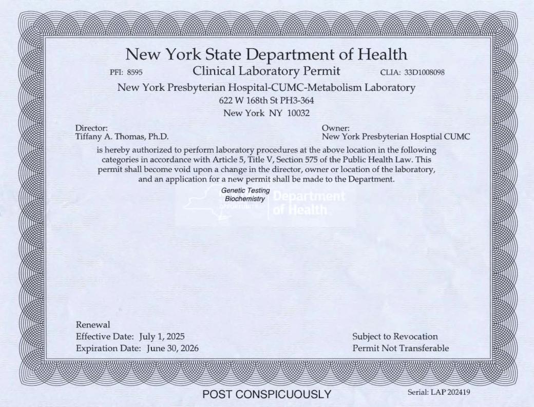 Laboratory Permits and Accreditations | Pathology