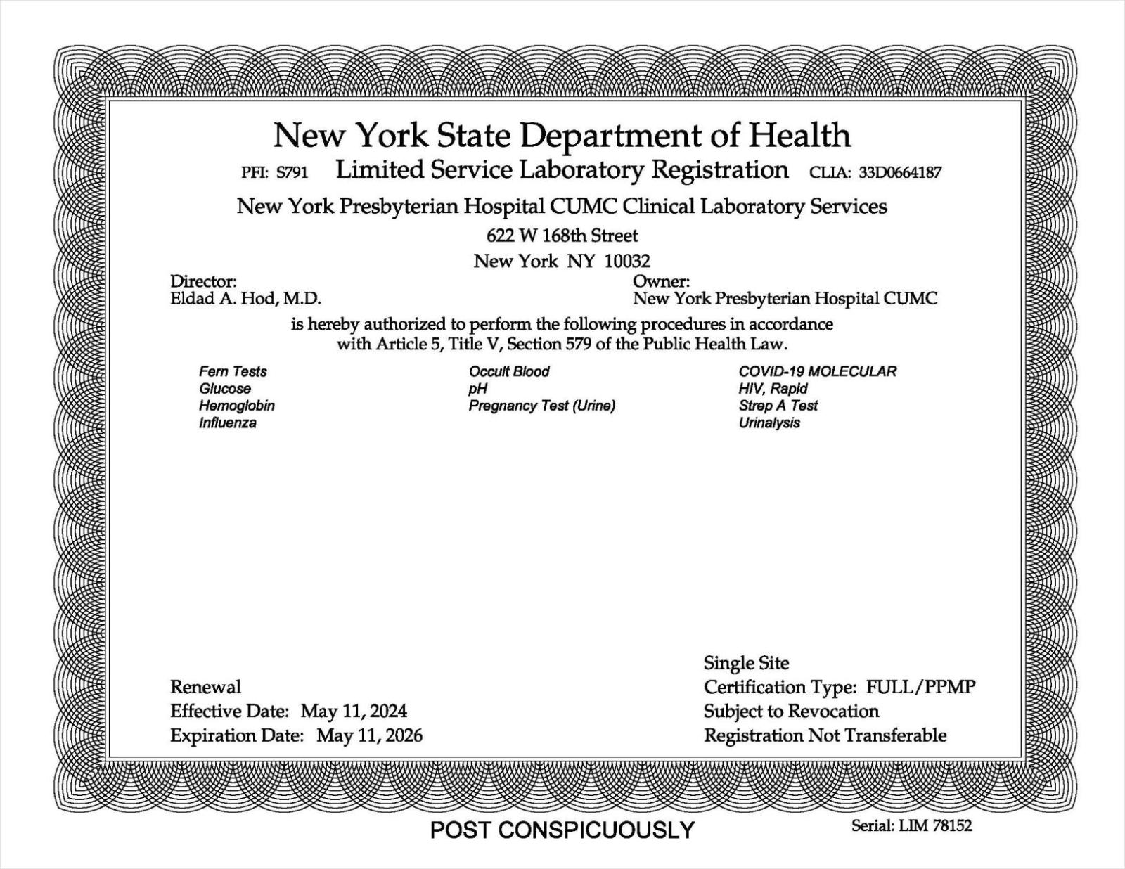 Laboratory Permits and Accreditations | Pathology