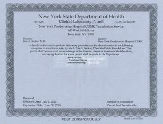 Laboratory Permits and Accreditations | Pathology