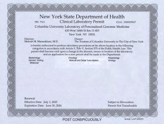 Laboratory Permits and Accreditations | Pathology
