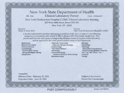 Laboratory Permits and Accreditations | Pathology