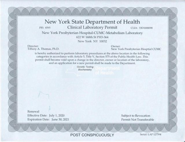 Laboratory Permits and Accreditations | Pathology