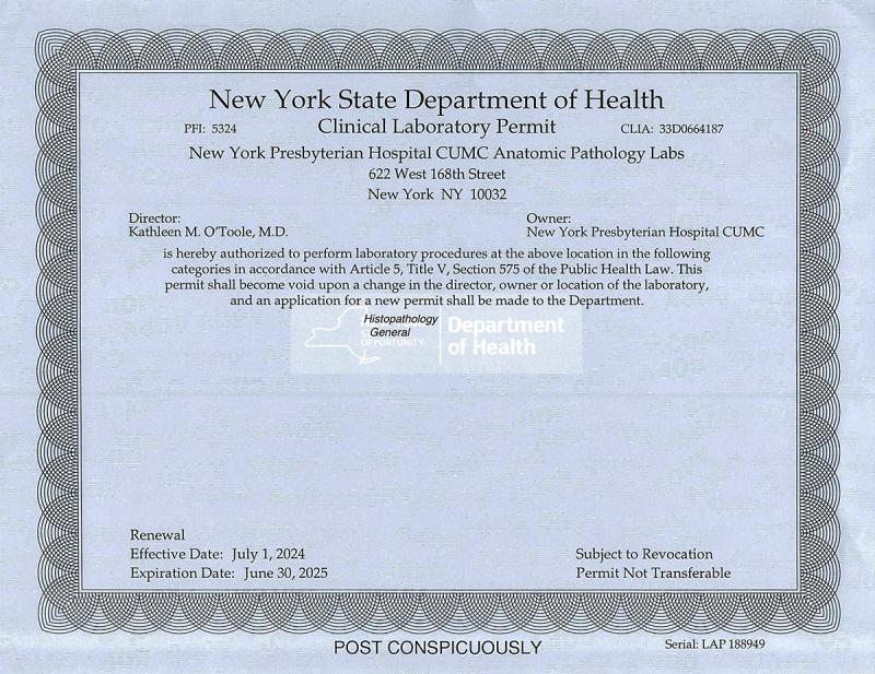 Laboratory Permits and Accreditations | Pathology