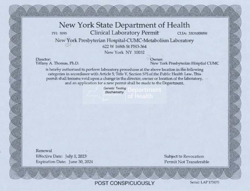 Laboratory Permits and Accreditations | Pathology